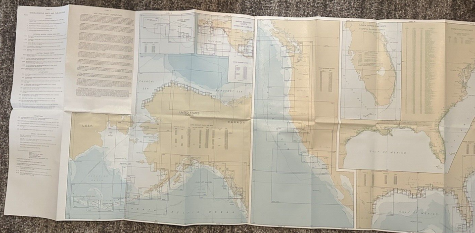 Map Bathymetric Maps Special Purpose Charts Jan 1981 Vintage NORA ...