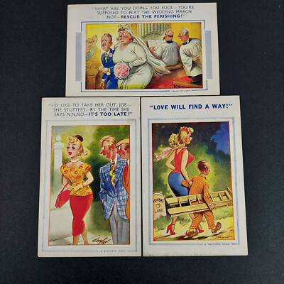 Bamforth Brown Triangle Postcards x3, No. 1077, 1086 & 1100 Posted ...