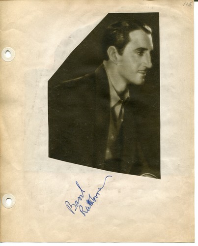 BASIL RATHBONE Signed Vintage 8x10 Album Page w/Photo Sherlock Holmes ...