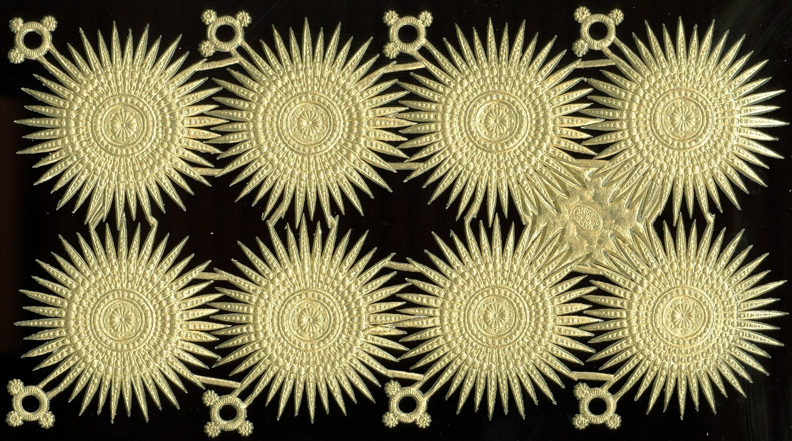 GERMAN DRESDEN DIE CUT GOLD FOIL PAPER STARBURST ORNAMENT VICTORIAN ...