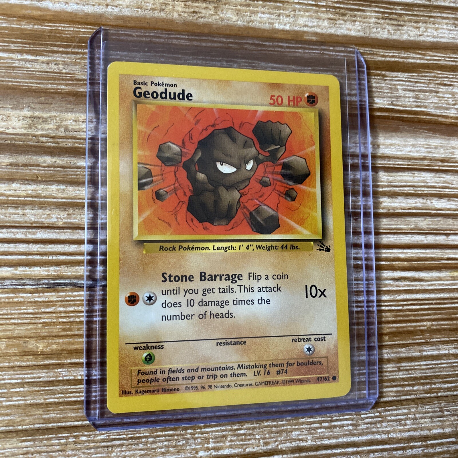 Geodude Fossil 47/62 Unlimited WOTC Pokemon Card 1999 Near Mint - Mint ...