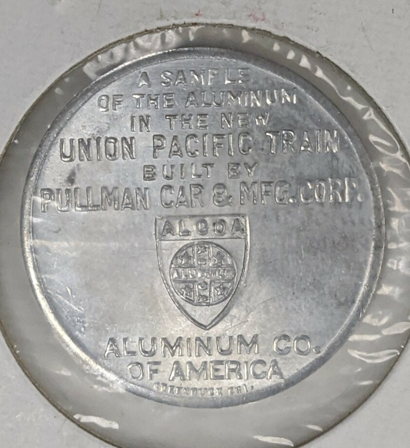 1934 Union Pacific RR Lucky Piece Streamliners Pullman Car ALCOA ...