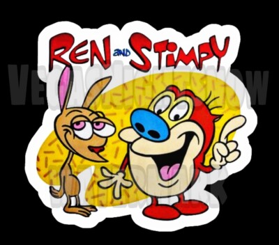 Ren & Stimpy Classic Cartoon 4 Inch Cut to Shape Vinyl Sticker Indoor ...