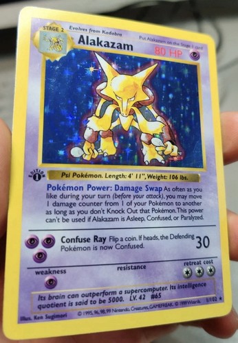 1999 Pokemon Alakazam Base Set Shadowless 1st Edition Holo Rare #1 ...