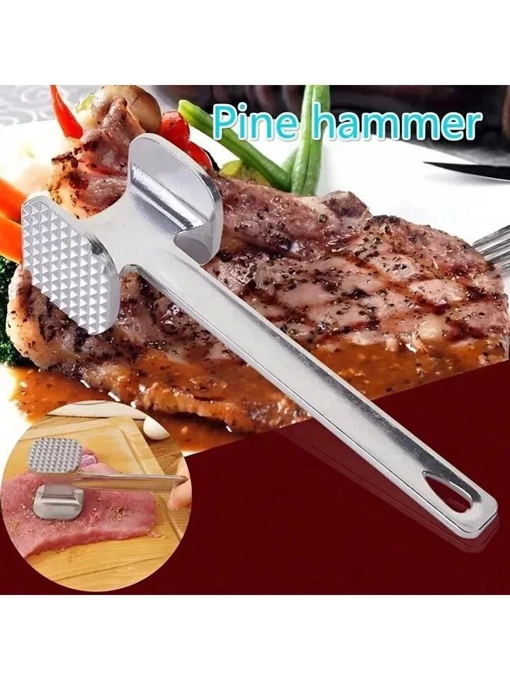 Stainless Steel Meat Mallet Tenderizer Steak, Beef, Chicken Hammer ...