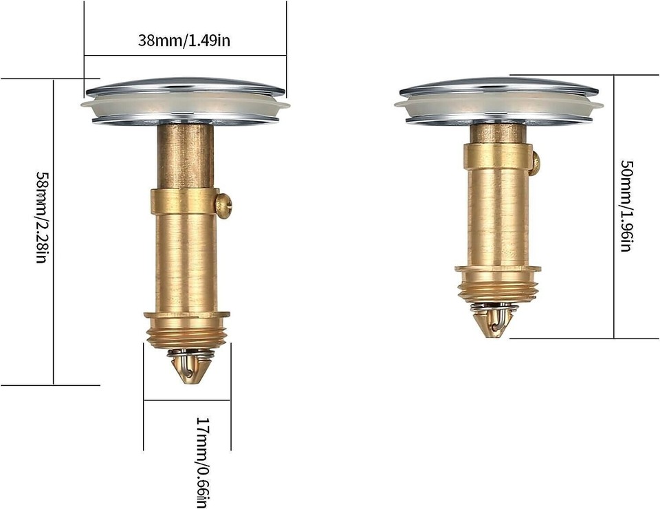 Pop up Sink Plugs, Bathroom Push Drain Stopper Plugs, 38Mm Click Clack ...