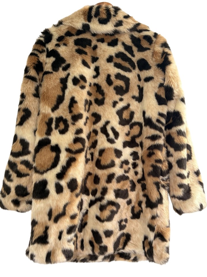 VILA - Vimondana Faux Fur Coat - Animal Print - Size 38 - Long Sleeve ...