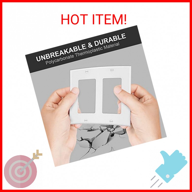 2-Gang Switch Outlet Wall Plate Cover Double Decora Electrical ...