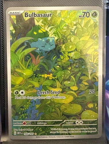 Bulbasaur Illustration Rare 166/165 Pokemon Scarlet & Violet 151 Alt ...