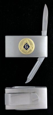Masonic Emblem Money Clip with Knife & File (MAS-MC3) | eBay
