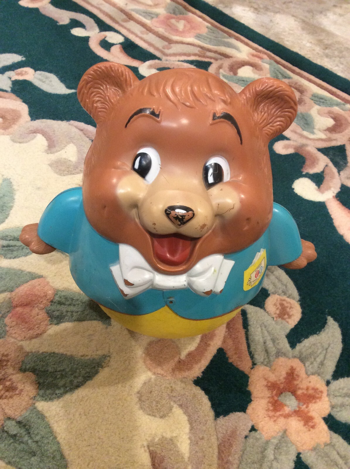 Vintage Fisher Price Teddy Bear Musical Rolly Polly Pull Toy, 1969 | eBay