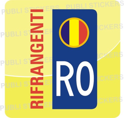 ADESIVO TARGA EUROPEA PER AUTO O CAMION CON BANDIERA E SIGLA ROMANIA ...