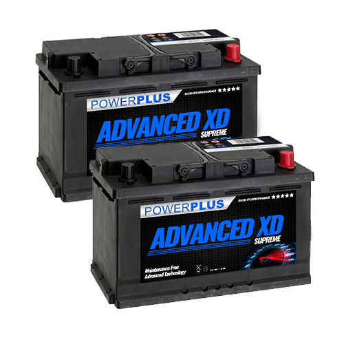 2 X FORD TRANSIT BATTERY 12v 74ah 750cca Super Heavy Duty for Diesel 5 ...