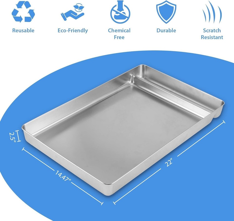 Stainless Steel Reusable Litter Tray Compatible with Petsafe Scoop-Free ...