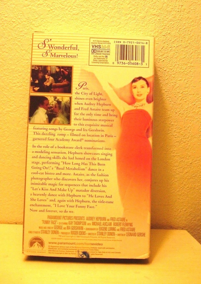 Funny Face (VHS,2001) Audrey Hepburn, Fred Astaire- Musical 97360560831 ...