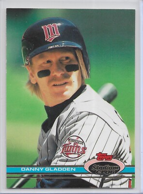 1991 Stadium Club Baseball Danny Gladden Card # 54 Minnesota Twins E ...