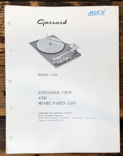BSR Model CC10 Record Player Exploded View & Parts List *Original* | eBay
