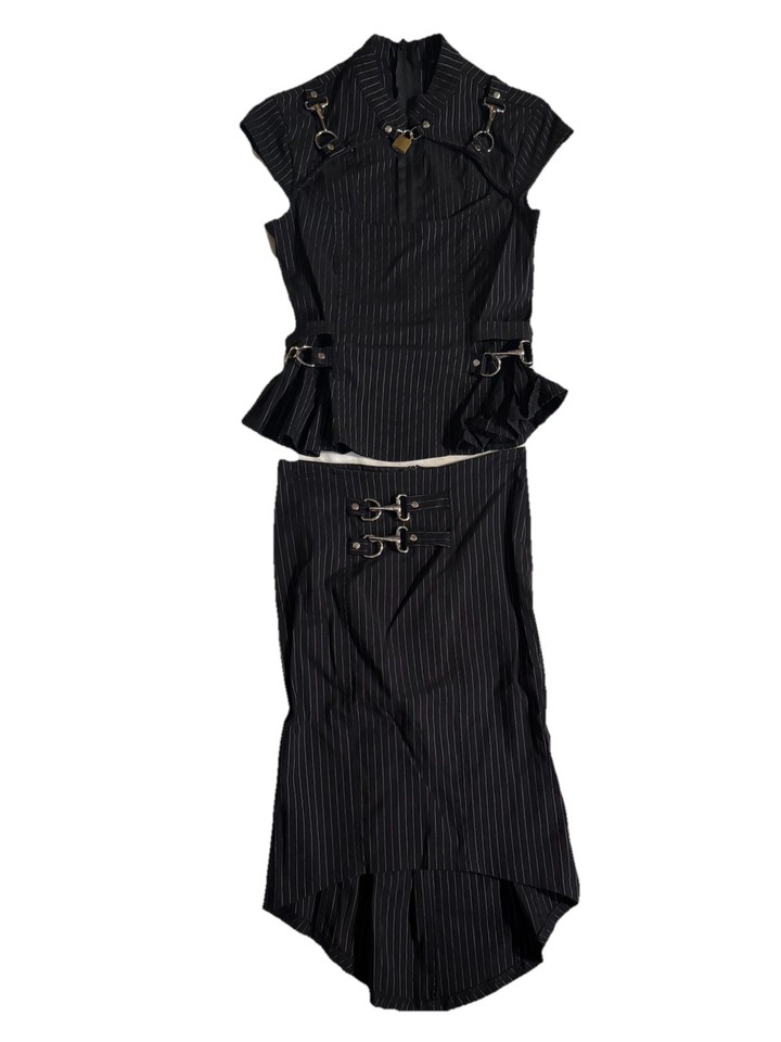 Vintage 2005 Lip Service Gangsta Pranksta Pin Stripe Fishtail Skirt ...