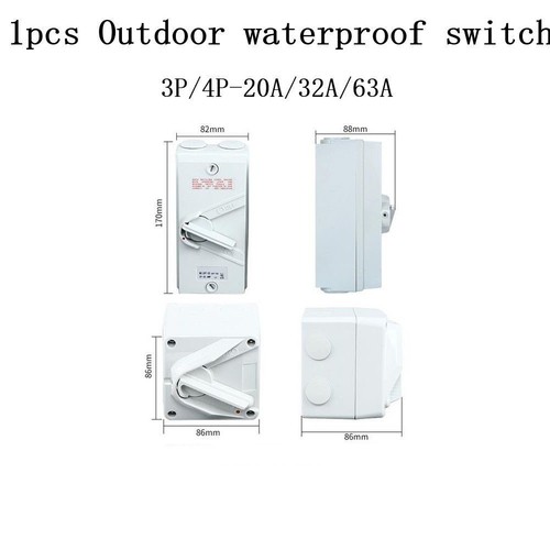 Interrupteur de d connexion tanche 20A 32A 63Amp ext rieur 1PCS IP65 3P ...