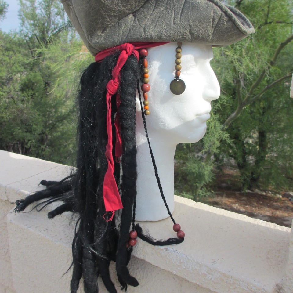 Disney Captain Jack dreadlocks pirate hat costume Johnny Depp grunge ...