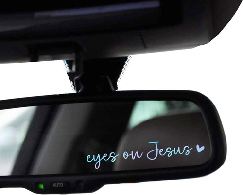 2 x Eyes On Jesus Rearview Mirror Decal Water Jesus, Holographic Opal ...