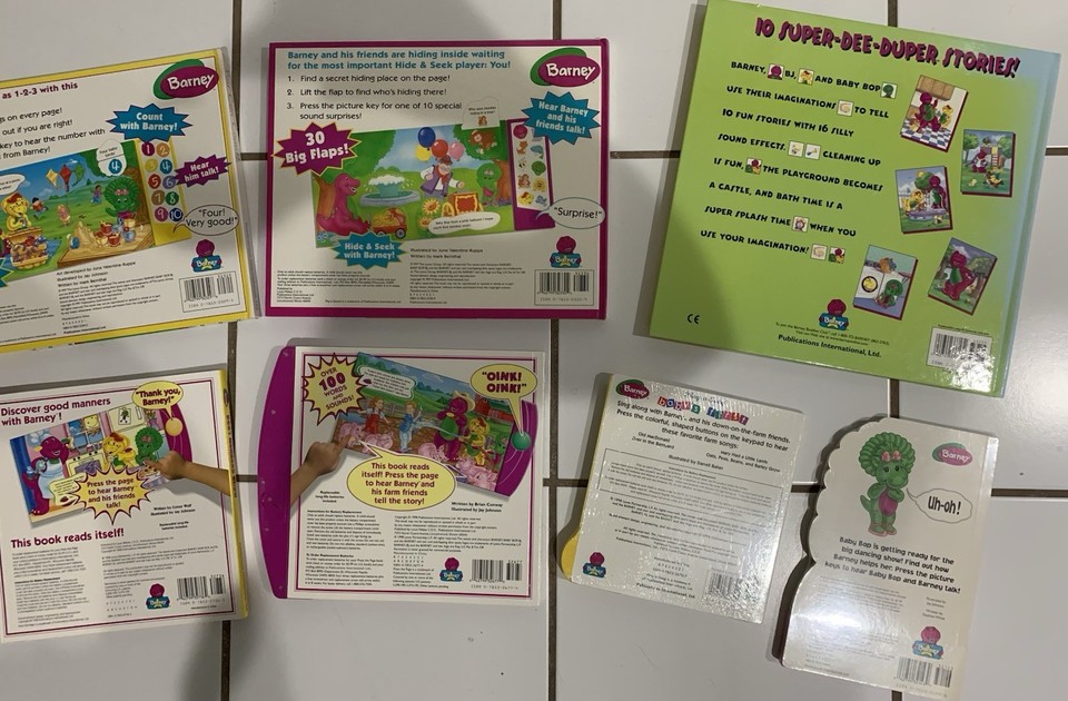 Barney Electronic Sound Books, Vintage And Rare Finds 1997 And 1998 Set ...