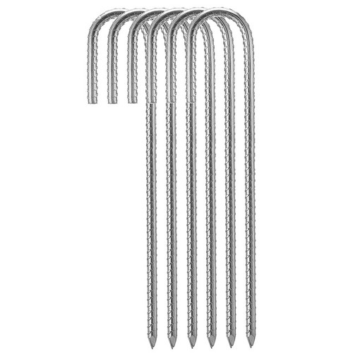 J Hook Ground Anchors Galvanized Steel Rebar Stakes Point End Support ...
