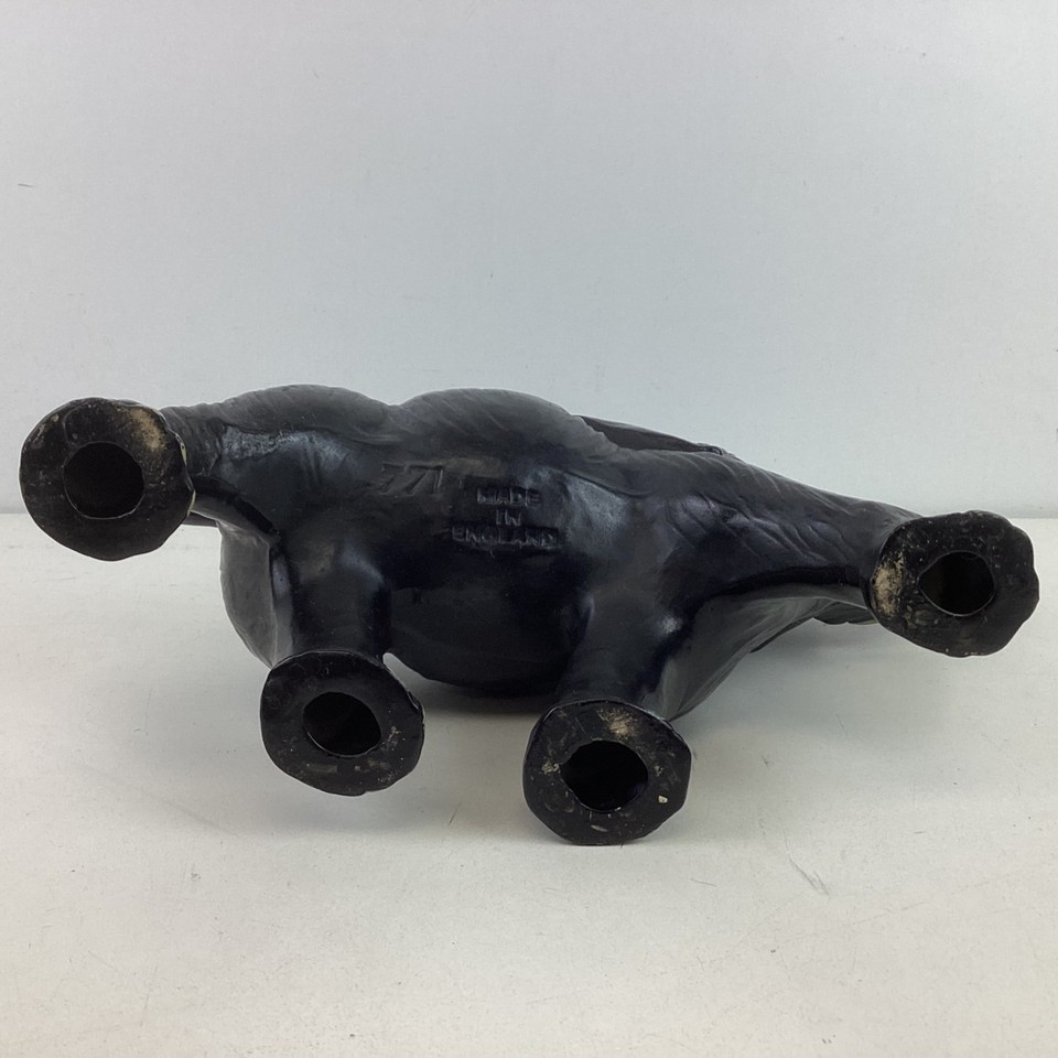 2x Vintage SylvaC Black Ceramic Elephants 771 Statues Made in England ...