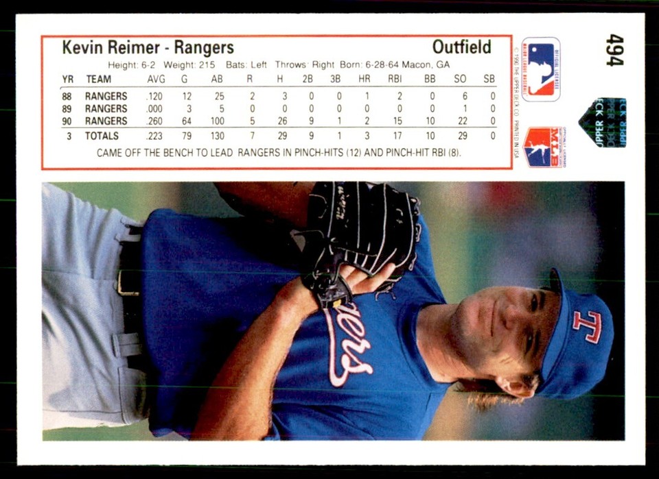 1991 Upper Deck Kevin Reimer Baseball Cards #494 | eBay