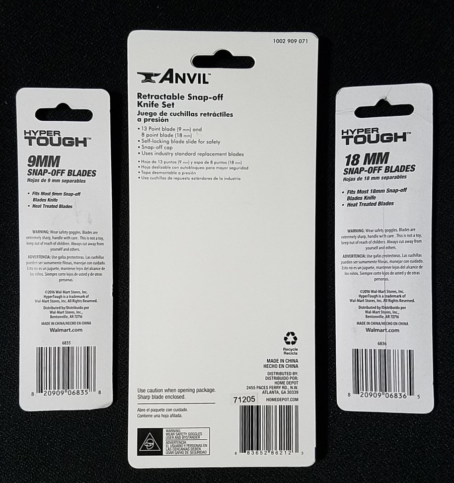 ANVIL - HYPER TOUGH Retractable Snap-Off Utility Knife Bundle Set ...