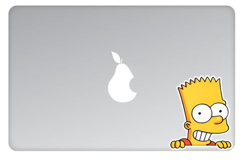 Funny Cute Peeking Bart Simpsons Peeker Window Car Laptop Wall Decal ...