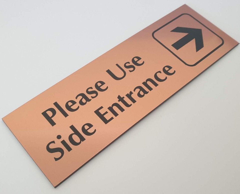 Please Use Side Entrance with Arrow Pointing Right Sign Plaque Outdoor ...