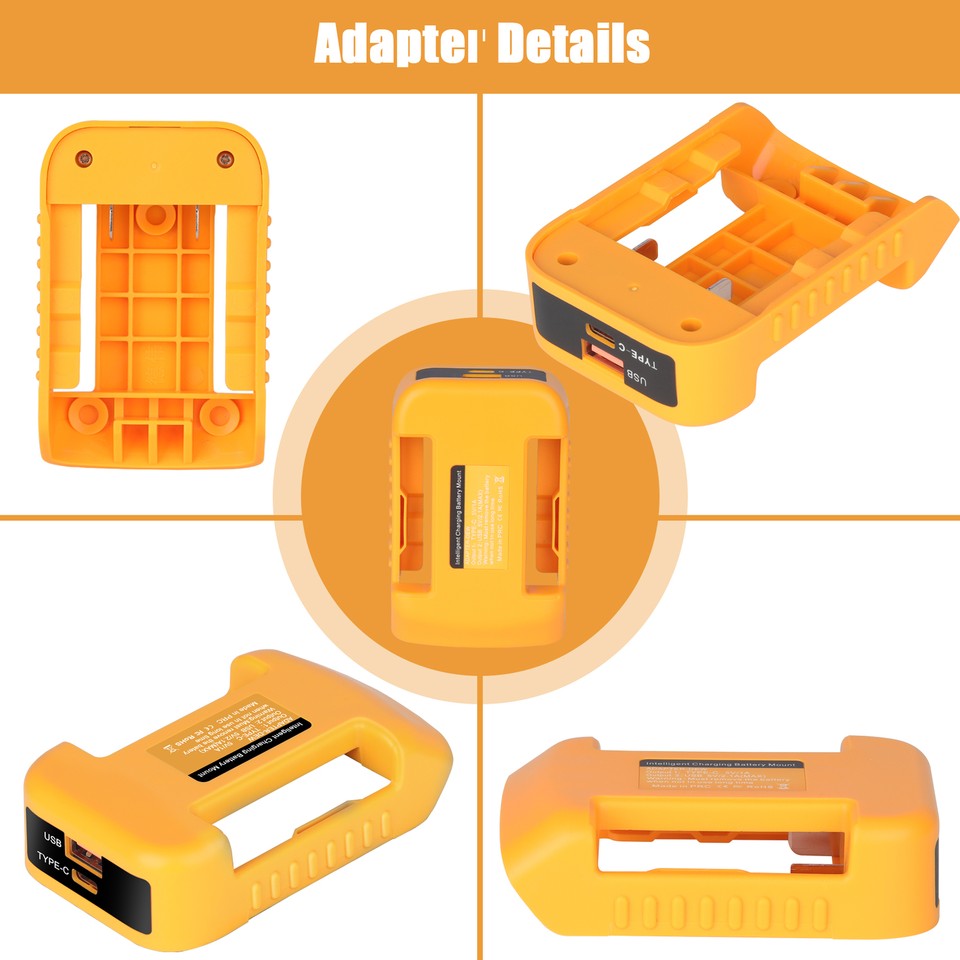 2 Pack USB Charger Adapter for De Walt 20V Li-ion Battery with Dual ...