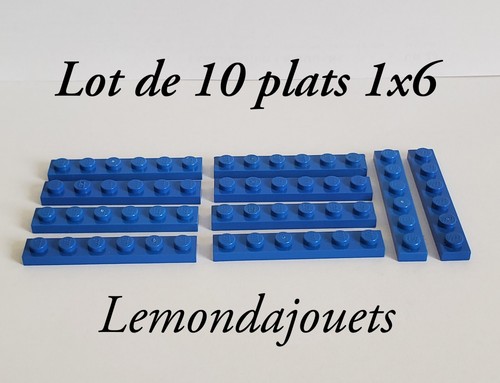 LEGO 3666 Lot de 10 x Plats 1x6 Plaque Plate Bleu Blue 1 x 6 - 6x1 Plat ...