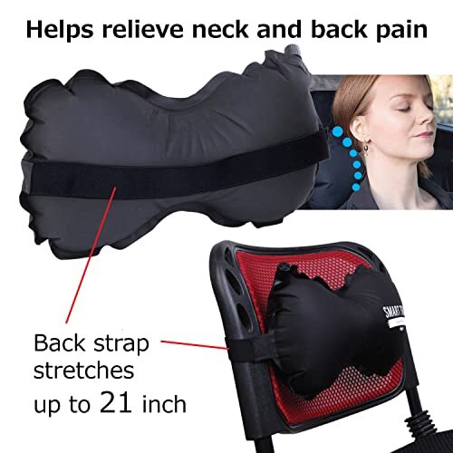 Smarttravel Inflatable Lumbar Travel Pillow For Airplane Back Support ...