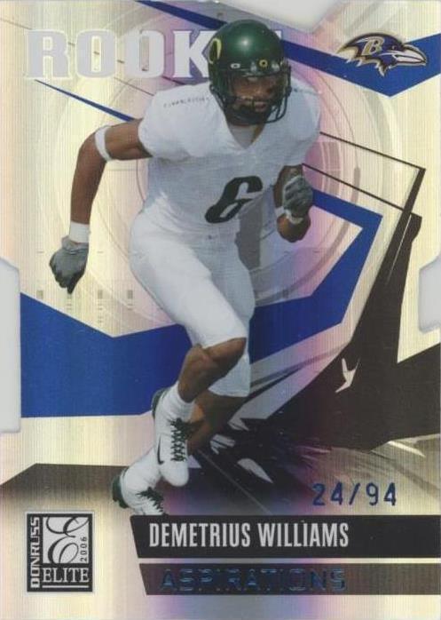 2006 Donruss Elite - Rookie Demetrius Williams #138 Aspirations Die-Cut ...