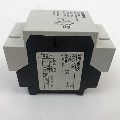 SIEMENS REMOTE SWITCH, 5TT3 986 -24v DC 20A,4kw,400v, 4s—4NO (T13) | eBay