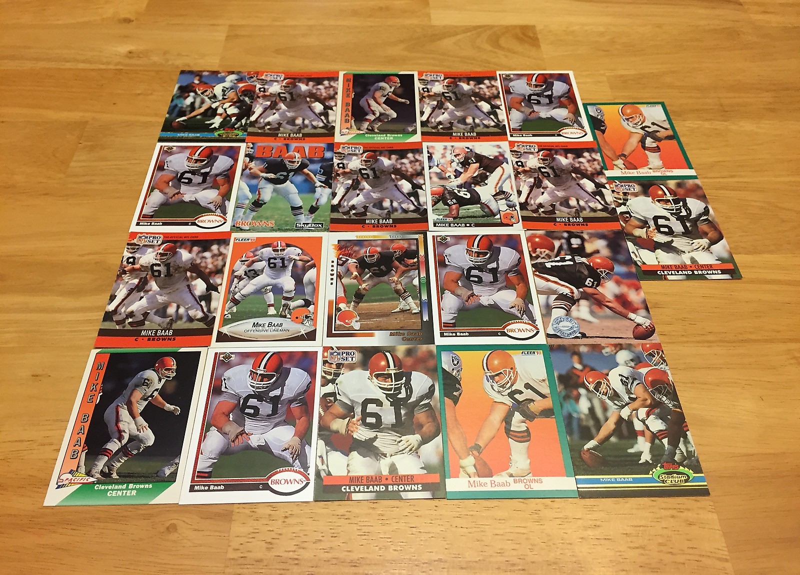 MIKE BAAB LOT OF 22 FOOTBALL CARDS CLEVELAND BROWNS CENTER | eBay