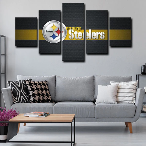 American Football Team Pittsburgh Steelers Logo NFL 5 Piece Canvas Wall ...