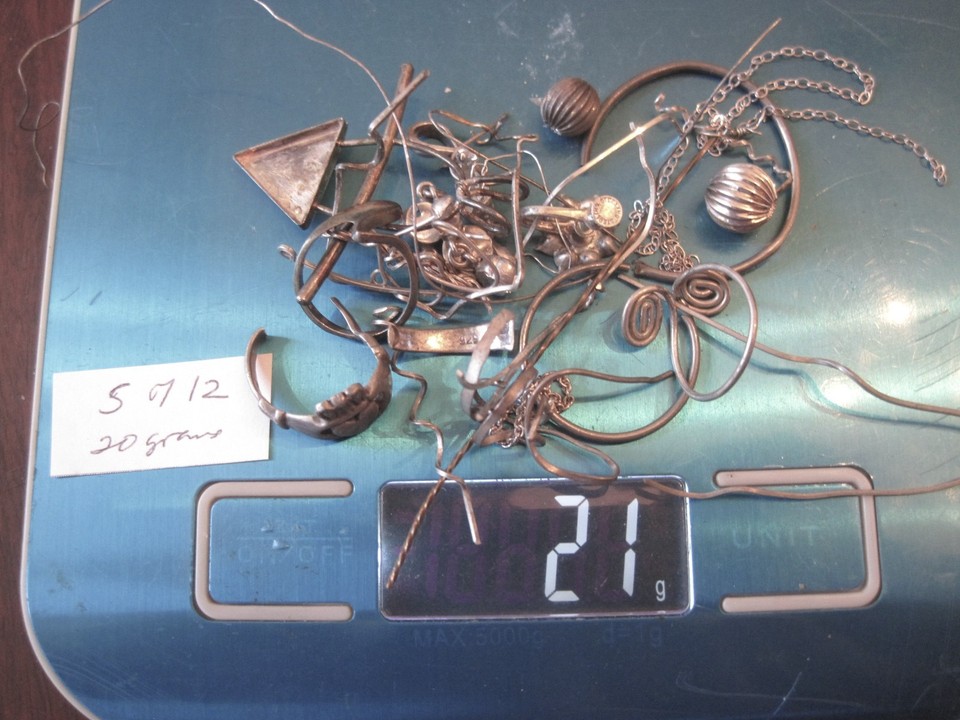 sterling silver scrap lot # S 713- 20 grams- silver is currently $2.68 ...