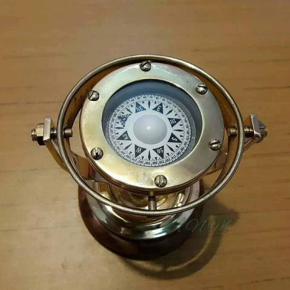 Brass Gimballed Compass Vintage Ship's Binnacle Antique Compass Gift | eBay