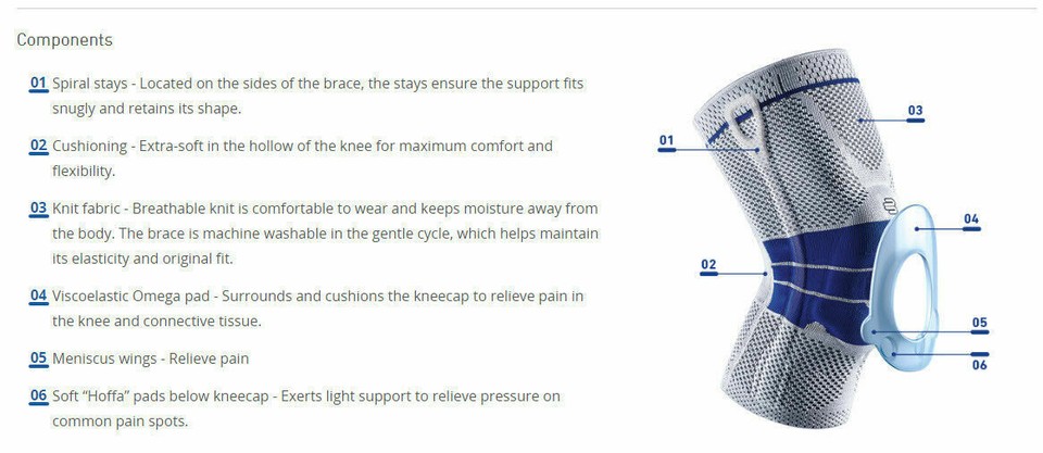 Bauerfeind GenuTrain Size 5 Knee Joint Brace Patella Support Bandage ...