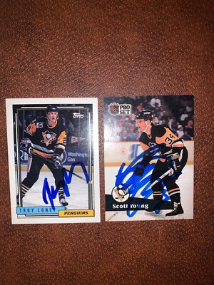 Pittsburgh Penguins Signed Cards 90s Excellent Condition Lot of 2 | eBay