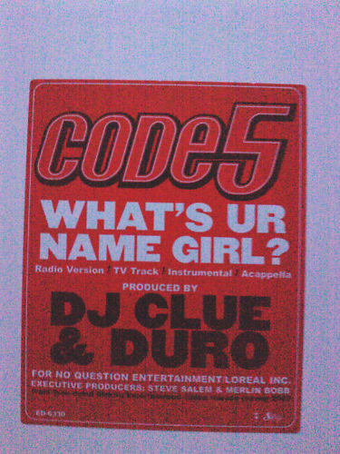 Code 5 (2) - What s Ur Name Girl? / VG+ / 12"", Promo | eBay.de