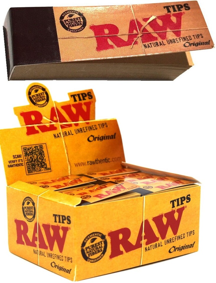 Genuine Raw Tips Rolling Paper Roach Book Filter Original Unbleached ...