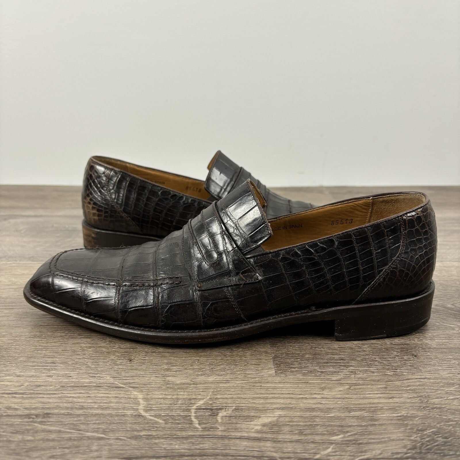 Mezlan Platinum Genuine Alligator Crocodile Loafers Shoes Mens Sz 9M | eBay