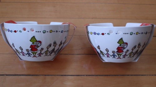The Grinch Ramen Chopstick Christmas Bowl Set Ice Cream Cereal-NEW-NO ...