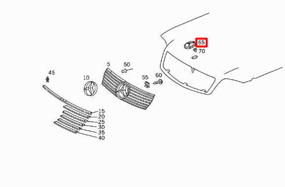 NEW GENUINE MERCEDES BENZ SL R129 FRONT LOGO STAR BONNET EMBLEM ...