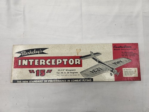 Vintage Berkeley Interceptor 15 balsa model airplane kit | eBay
