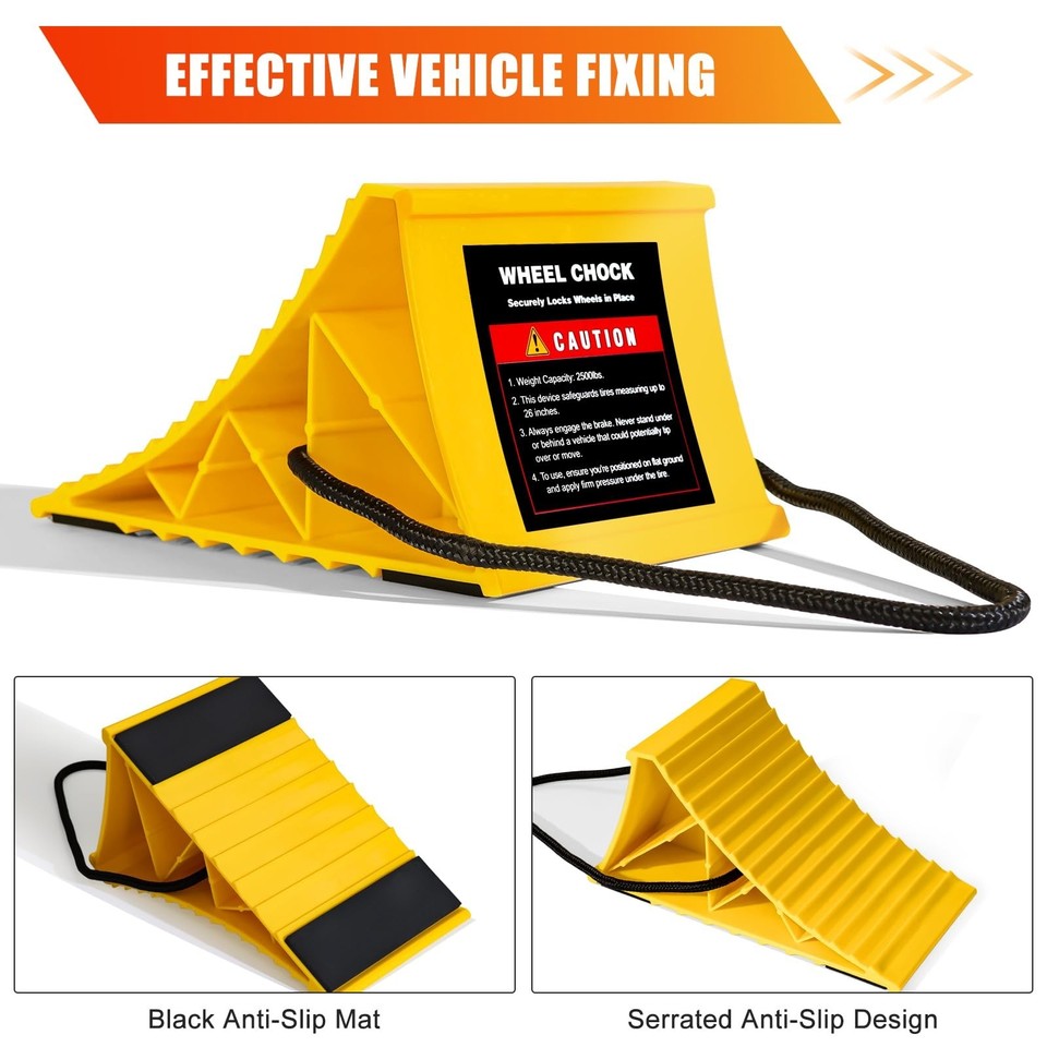 Wheel Chocks for RV Trailer, 4 Pack Non Slip Wheel Chocks for Travel ...